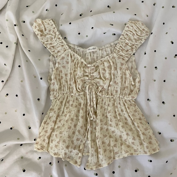 Tops | Floral Ruffle Tank | Poshmark